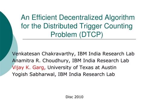 Ppt An Efficient Decentralized Algorithm For The Distributed Trigger