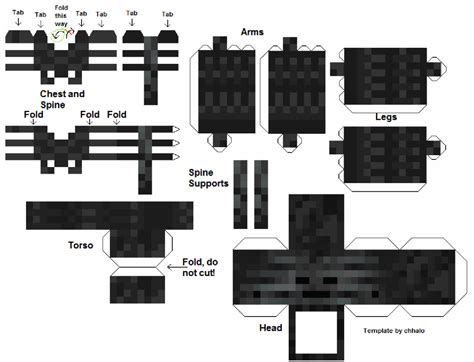 Wither Skeleton Pixel Papercraft