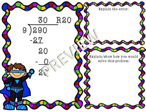 Long Division Error Analysis Worksheets By Vestals 21st Century Classroom