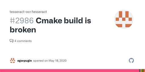 cmake build is broken · issue 2986 · tesseract ocr tesseract · github