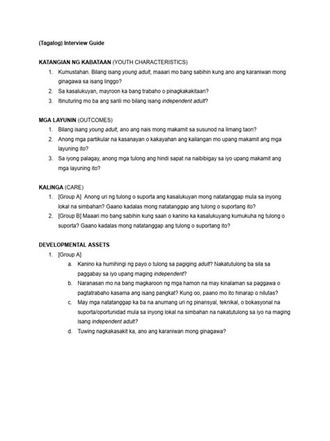 Tagalog Interview Guide Pdf