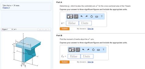 Solved Take That A 36 Mm Figure 1 Determine Ybar Which