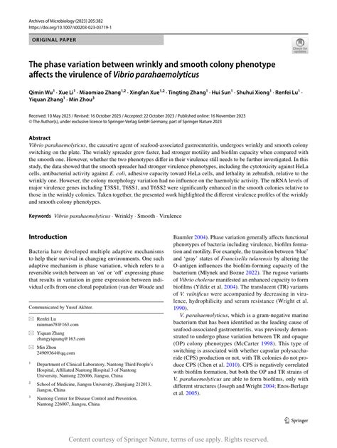 The Phase Variation Between Wrinkly And Smooth Colony Phenotype Affects
