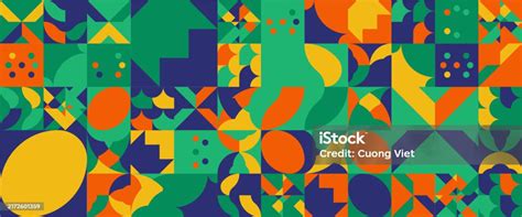 다채로운 현대 미니멀리스트 기하학적 모자이크 스타일 멤피스 완벽 한 패턴 추상 벡터 일러스트 레이 션 프리젠 테이션 배경 배너