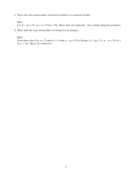 advanced calculus i assignment with solutions math 360 docsity