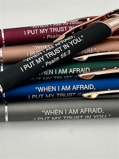 2024 Jw Year Text When I Am Afraid Year Text Metal Rose Gold Trimmed Laser Engraved Gel Pen