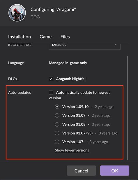 Rollback Feature Gog Developer Docs