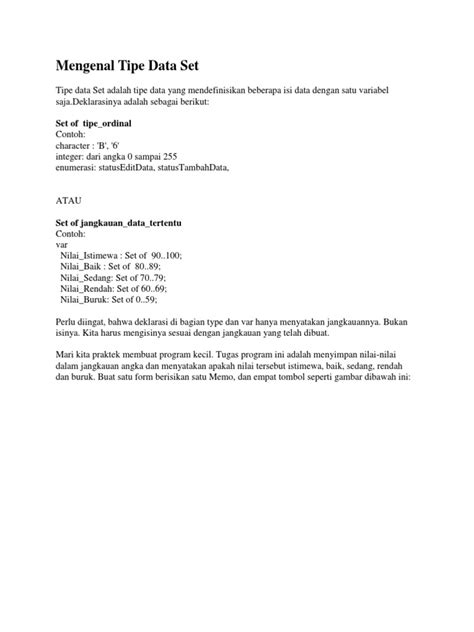 Mengenal Tipe Data Set Pdf