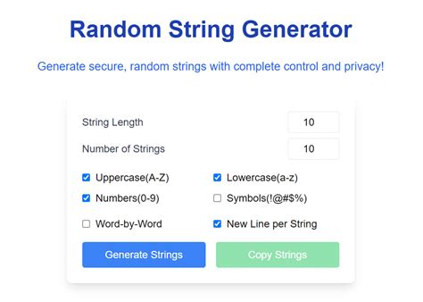 Random String Generator Secure String Creation Tool