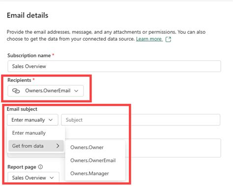 create a dynamic subscription for a power bi report power bi