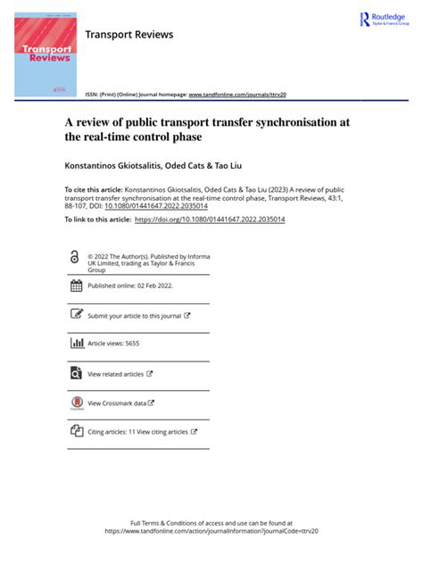 a review of public transport transfer synchronisation at the real time