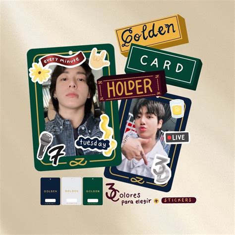 Bts Jungkook Golden Acrylic Photocard Holder Etsy