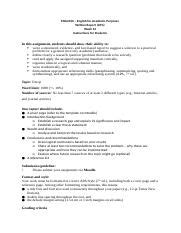 Research Report Instructions For Students Docx ENG English For Academic Purposes