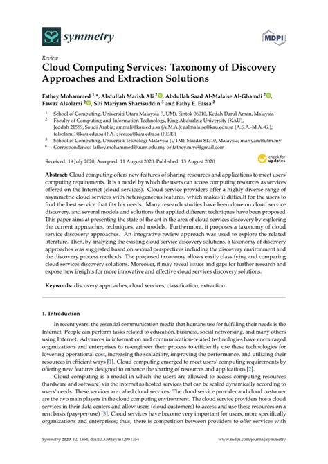 Pdf Cloud Computing Services Taxonomy Of Discovery Approaches And