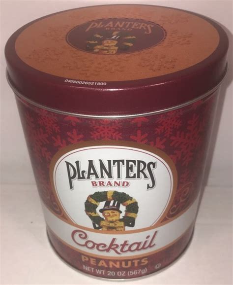 Vintage Planters Brand Cocktail Peanuts Holiday Tin Near Mint Etsy