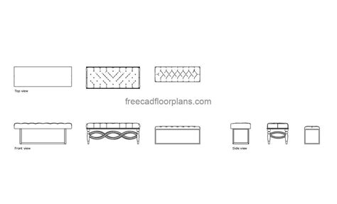 Sofa Bench Free Cad Drawings