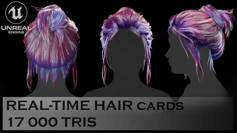 3d Model Realistic Hair Cards Game Ready Hairstyle Bun Vr Ar Low