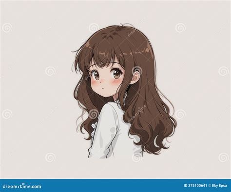 Pretty Anime Girl With Brown Hair And Brown Eyes