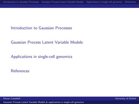 Gaussian Process Latent Variable Models And Applications In Single Cell Genomics Pdf