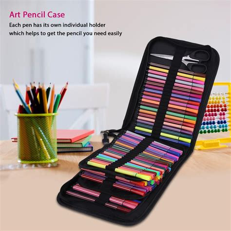 Otviap Canvas Pencil Case Organizer 72120 Slots Foldable Zipper