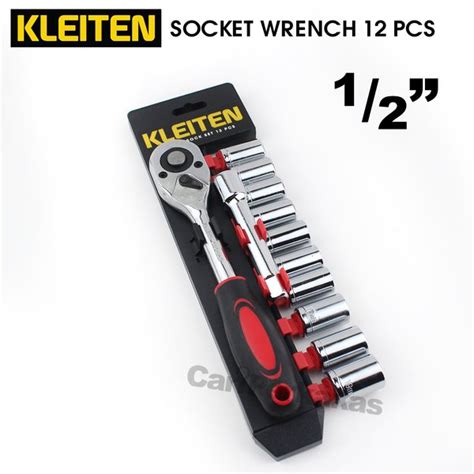 Jual Socket Wrench Set 1 2 Inch 12 In 1 Gagang Ratchet Set 12 Pcs Kunci Sock Set Kunci Pas