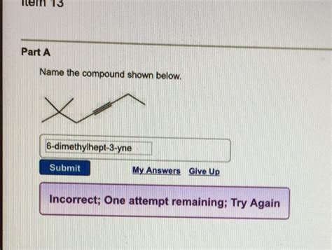 Solved Name The Compound Shown Below Chegg Com