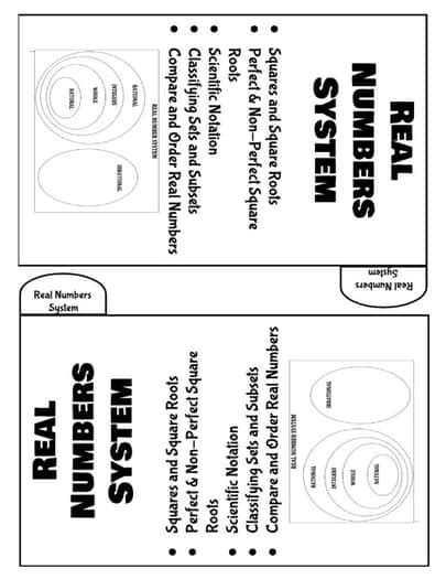 Real Number System Journal Notes And Guided Practice Tpt
