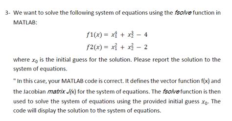 Solved We Want To Solve The Following System Of Equations Chegg