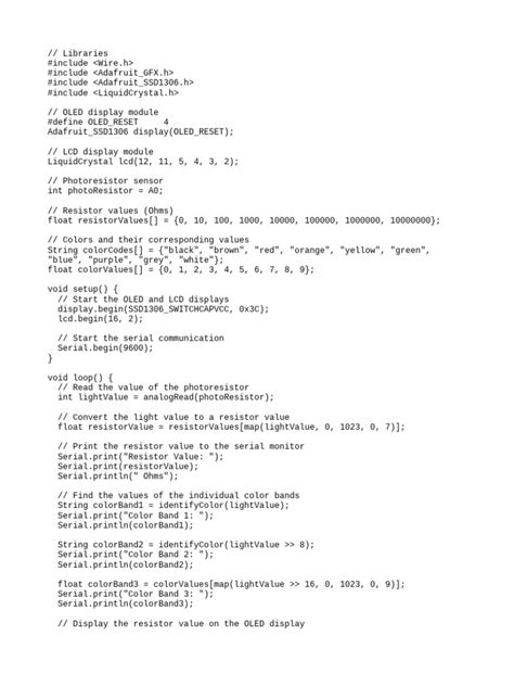 Codigo Arduino En Base A Resistencias Pdf Ingenieria Eléctrica