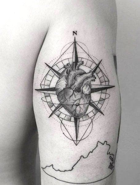 20 Cool Compass Tattoo Designs And Meaning The Trend Spotter