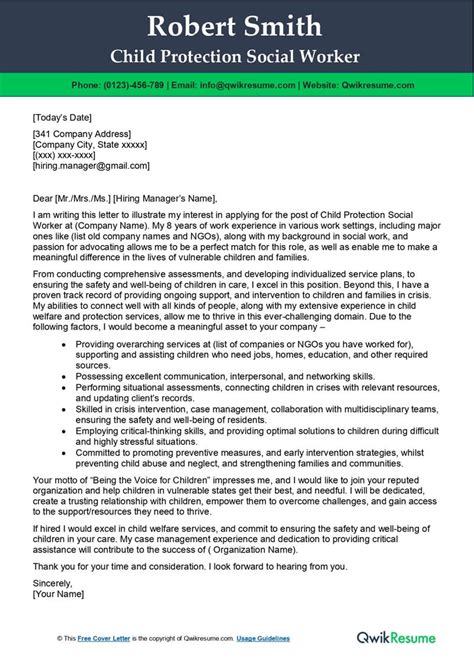 Child Protection Cover Letter Sample at Joseph Shupe blog
