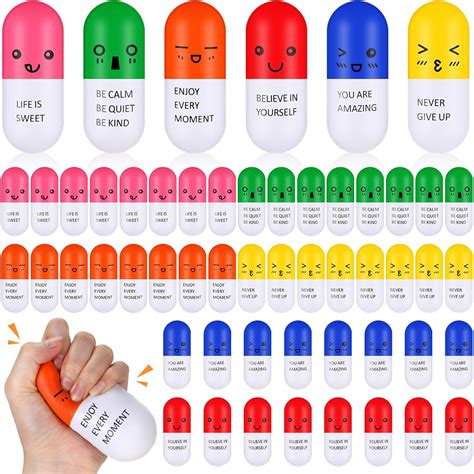 Libima 48 Pcs Vitamin Pill Stress Ball Motivational Support