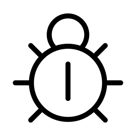 Vector Black Line Icon Computer Bug Isolated On White Background 38257296 Vector Art At Vecteezy