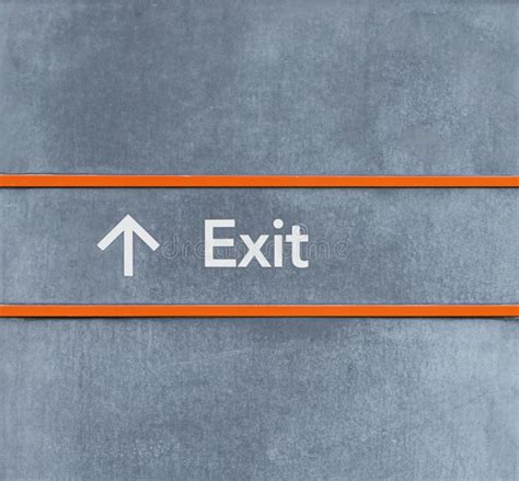 Exit Sign Icon And Arrow On The Wall Stock Image Image Of Wall Sign 113499813