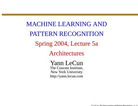Pdf Machine Learning And Pattern Recognition Spring 2004 · Cross