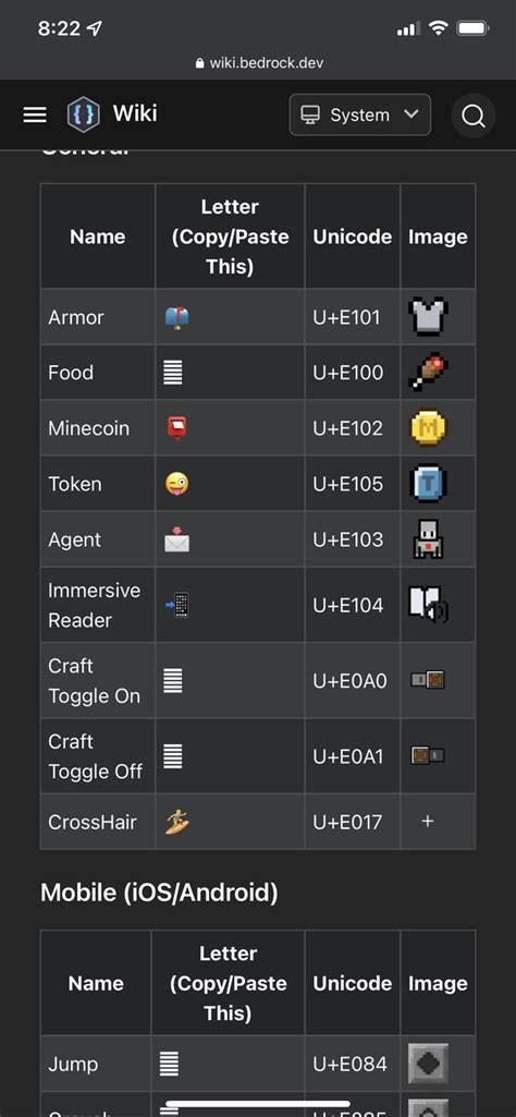 Since Not All Unicode Works For Bedrock… This Is A Welcome Addition Finally Found Some Hidden
