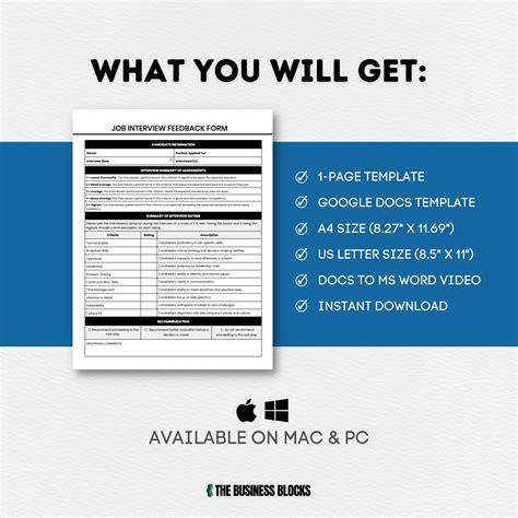Job Interview Feedback Form Template Human Resources Interview Evaluation Form Template