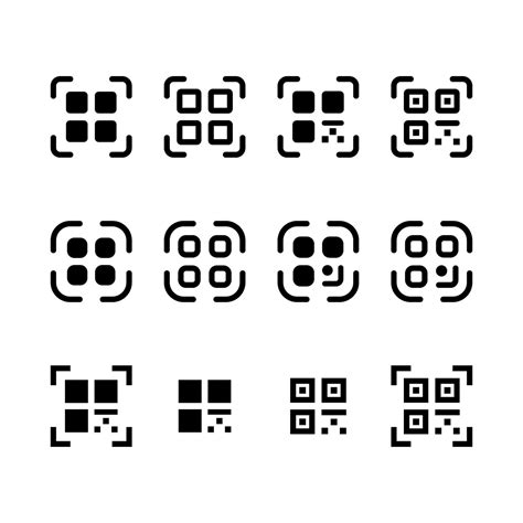 qr code icon bar code symbol simple code sign vector illustration