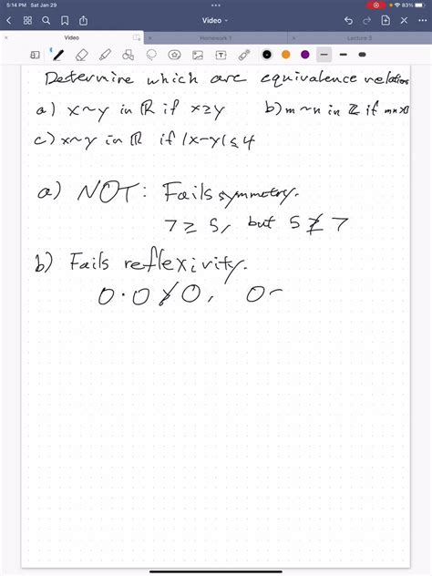 SOLVED Determine Whether The Given Relation Is An Equivalence Relation On If The