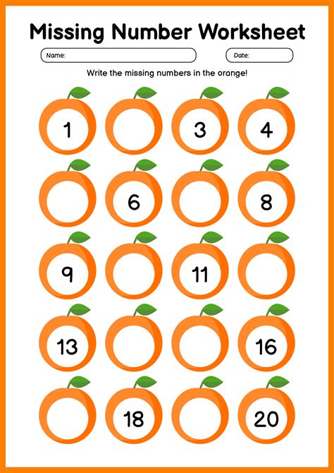 Missing Number Worksheets 1 20 Missing Number Worksheets Missing
