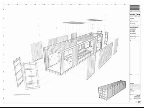 Shipping Container Detail Drawings Shipping Container Drawings Stock