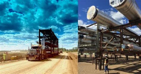 Sk건설 캐나다 포트힐스 오일샌드 플랜트 모듈 이송 완료