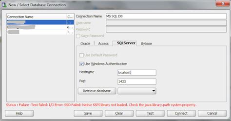 Sql Developer With I O Error Sso Failed Native Sspi Library Not Loaded When Connecting To Ms