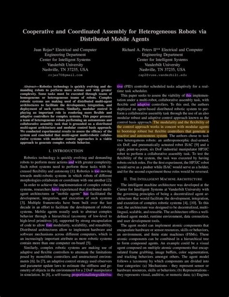 Pdf Cooperative And Coordinated Assembly For Heterogeneous