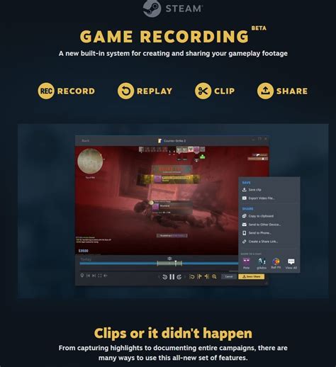 valve reveals game recording beta for steam which is also fully