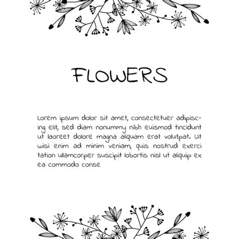 Premium Vector Floral Hand Drawn Frame For Your Text Outlined Doodle Flowers And Leaves Nature