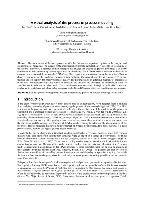 PDF A Visual Analysis Of The Process Of Process Modeling