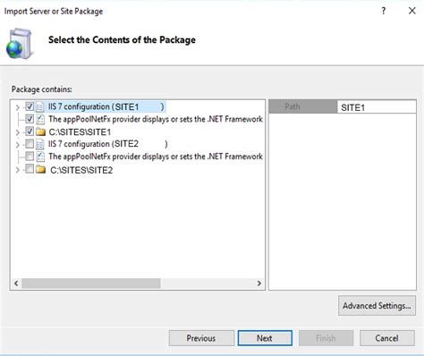 Iis Msdeploy Restore One Site From Package Containing Multiple Sites