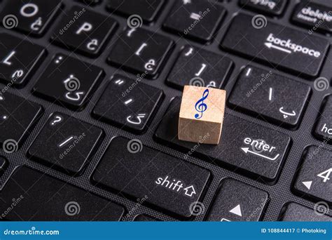 Music On Laptop Stock Image Image Of Electronic Element