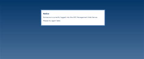 Someone Is Currently Logged Into The Apc Management Web Server